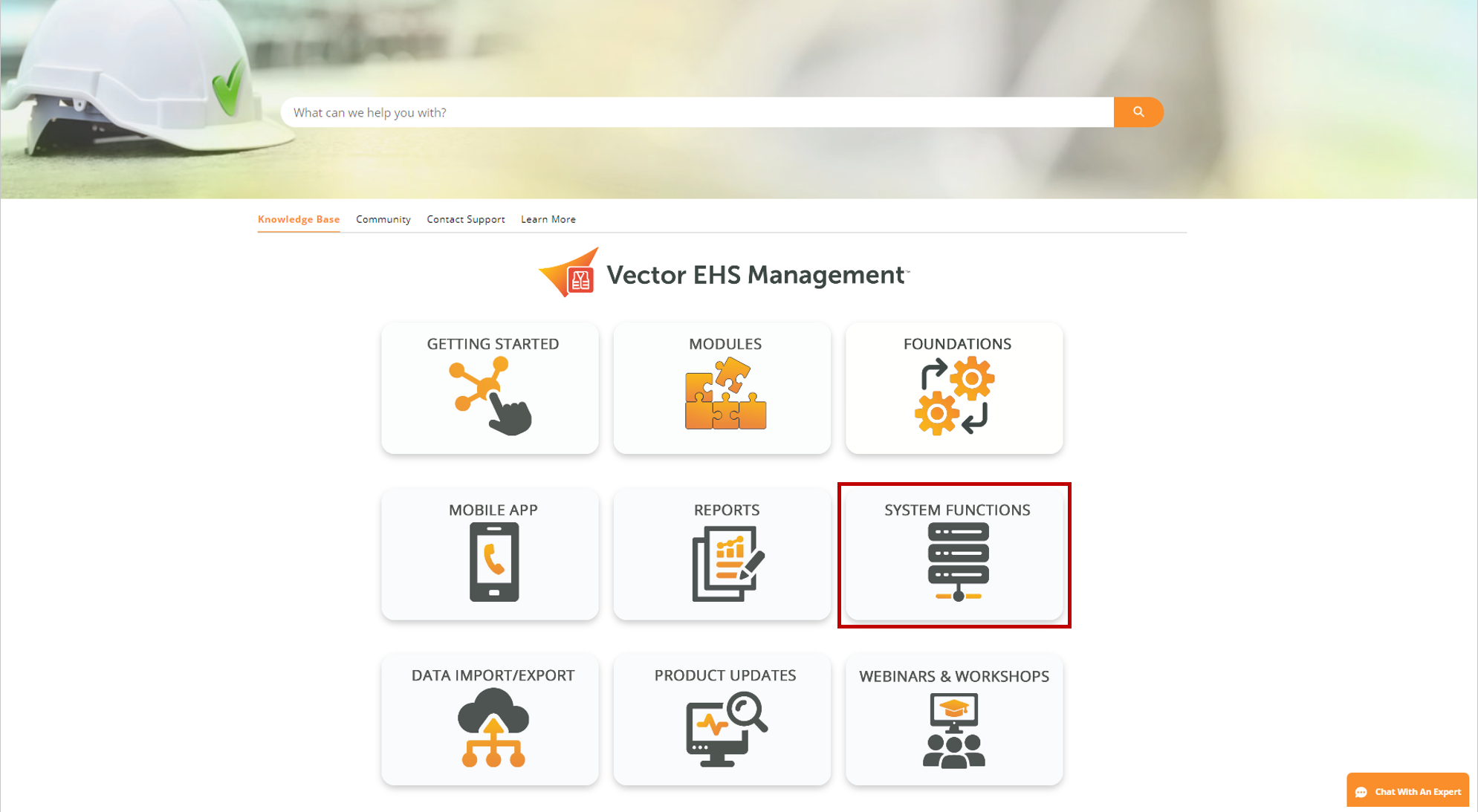 How to Use the EHS Support Center